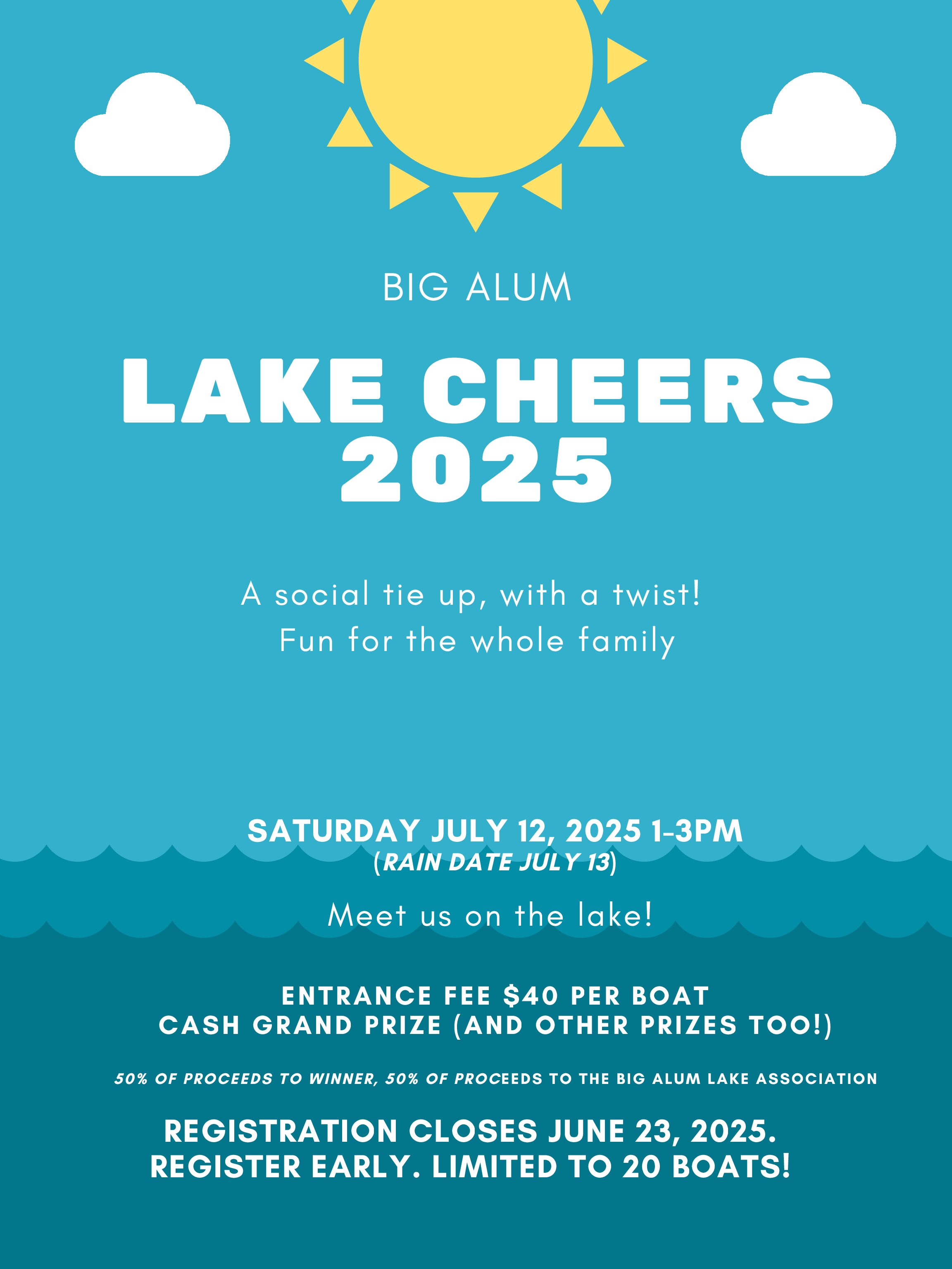 BALA - Big Alum Lake Cheers 2025 - Rain Date - Big Alum Lake Association